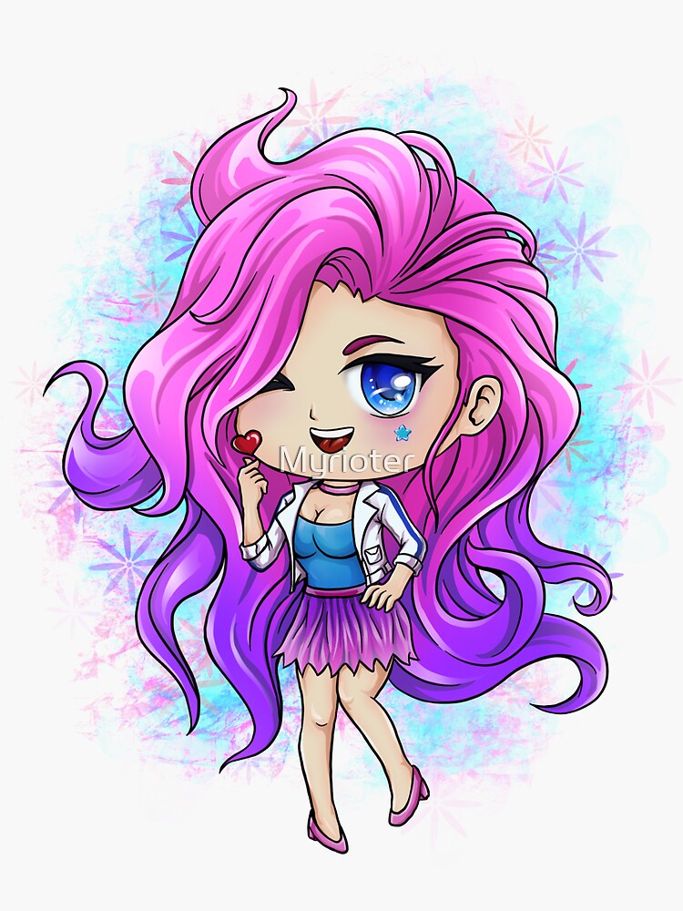 "seraphine lol cute Chibi " Sticker for Sale by Myrioter | Redbubble
