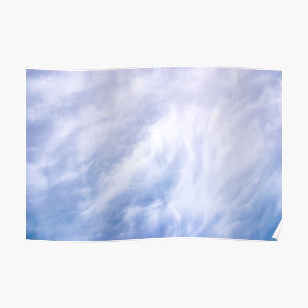 Póster «Patrones y texturas de nubes nubladas tenues rayadas en azul ...