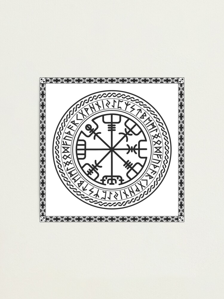 "Vikings Symbol Vegvisir Runic Viking Compass Vikings" Photographic ...
