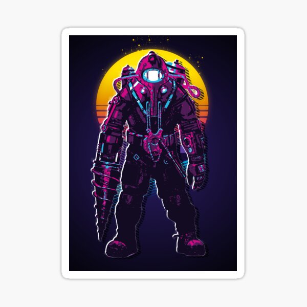"Big Daddy - Bioshock *80s retro*" Sticker for Sale by MyRetroArt ...