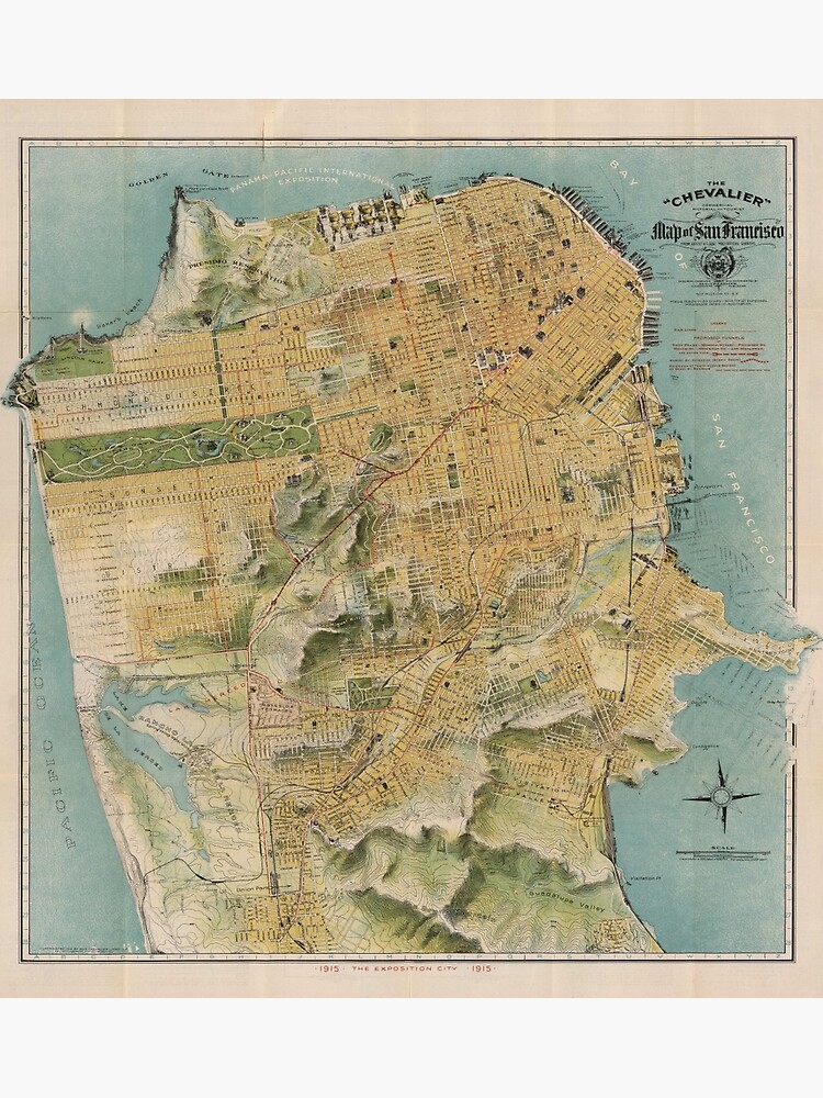 "Vintage Map of San Francisco (1915) " Photographic Print by ...