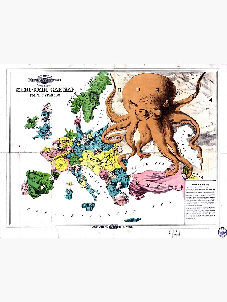 Vintage Political Cartoon Map of Europe (1877) Premium Matte Vertical ...