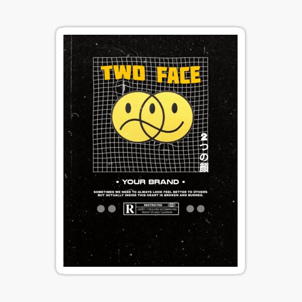 "TWO FACE" Sticker by zx4one | Redbubble