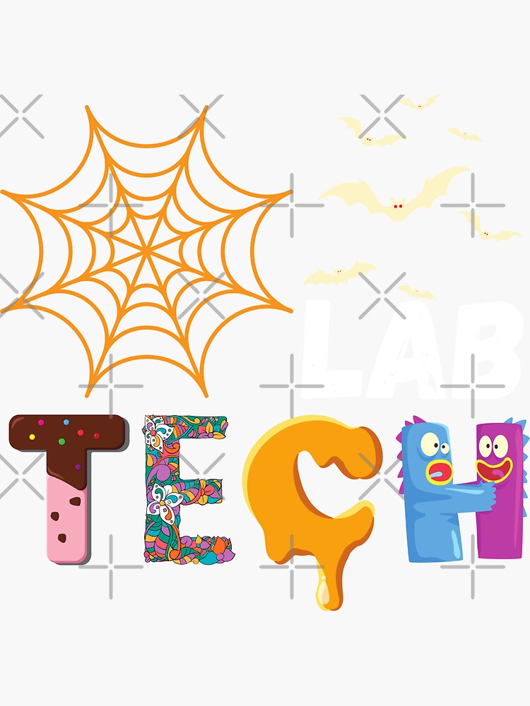 "LAB TECH HALLOWEEN DESIGN" Sticker for Sale by Funwordland | Redbubble