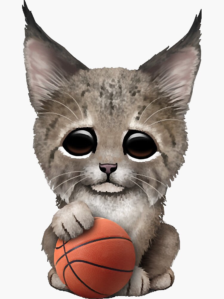 "Lynx Cub Playing With Basketball " Sticker for Sale by EvittRyson ...