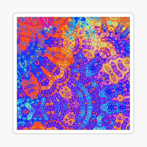"Neon Batik (Festival)" Sticker by PatternsofLife | Redbubble