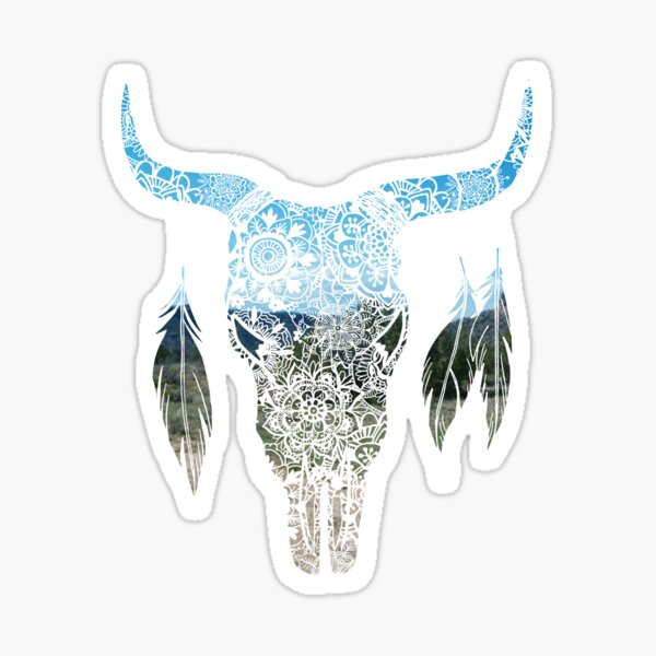 "Southwestern Bull Skull" Sticker for Sale by julieerindesign | Redbubble