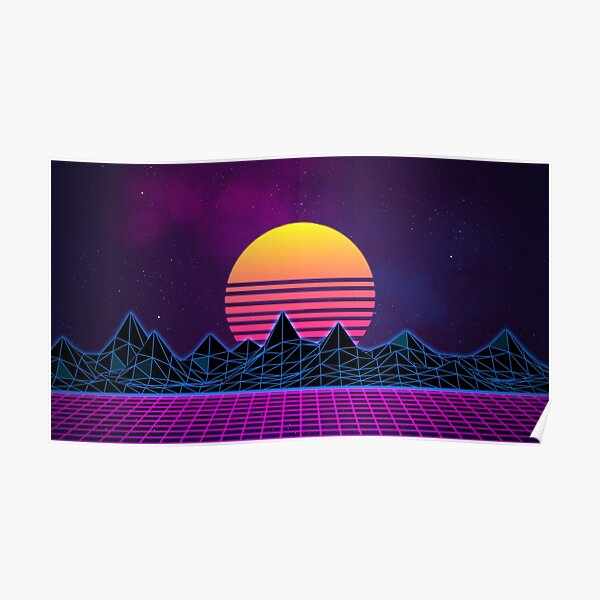 "80s Retro sunset" Poster for Sale by TJaskaimo | Redbubble