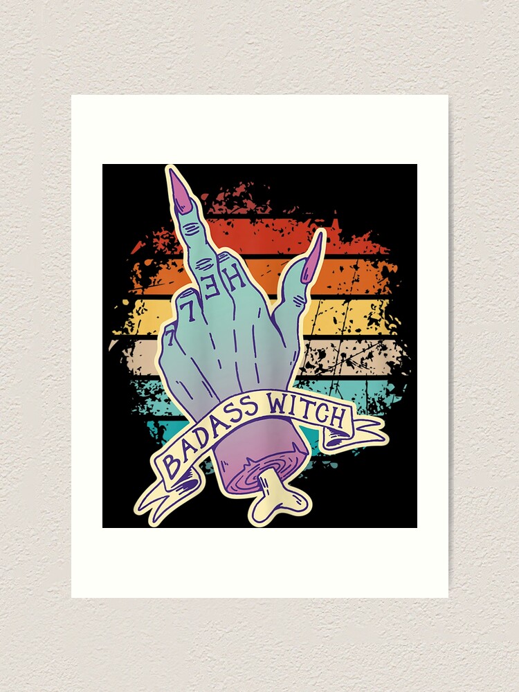 "Vintage middle finger goth badass witch hand, halloween girl " Art ...