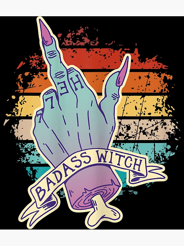 "Vintage middle finger goth badass witch hand, halloween girl " Art ...