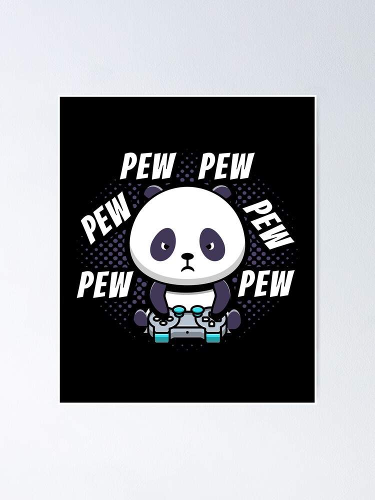 "Pew Pew Cute Gaming Panda, Animal Print, Gamer Console" Poster for ...
