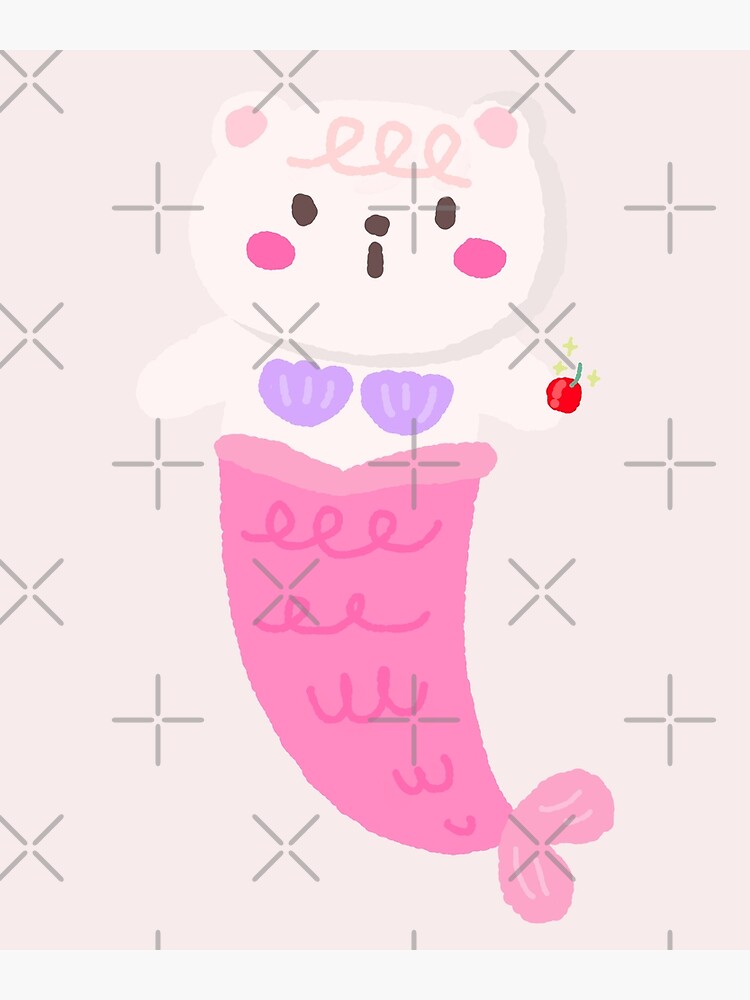 "So Cute Pink Little Bear Mermaid" Poster for Sale by TWO-EIGHT-ONE ...
