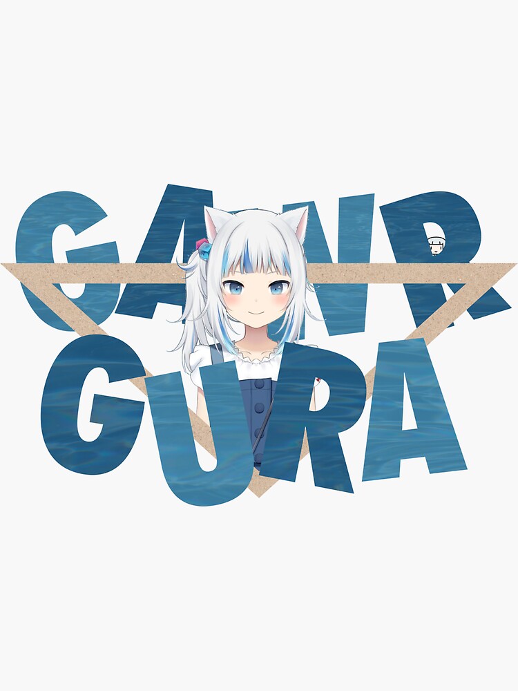 "Gawr Gura Logo" Sticker for Sale by Weebaloo | Redbubble