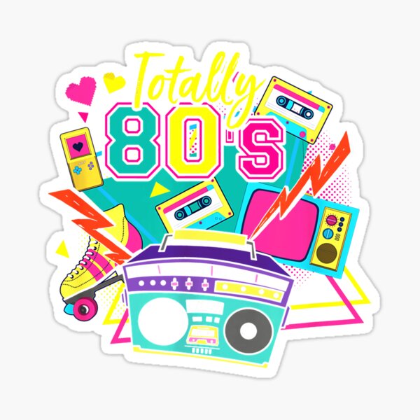 "80s retro vintage costume party" Sticker for Sale by Letters-Art ...