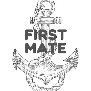 "First mate ship anchor design" Greeting Card for Sale by odrito ...