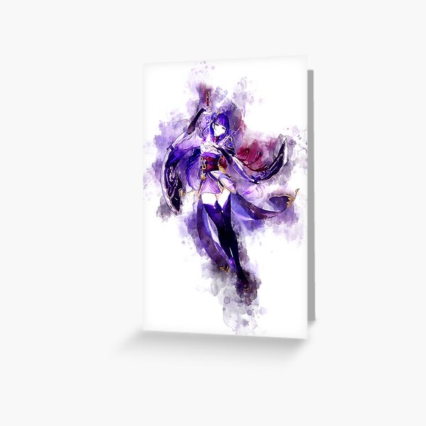 "Raiden Shogun - Genshin Impact (Watercolor)" Greeting Card for Sale by ...