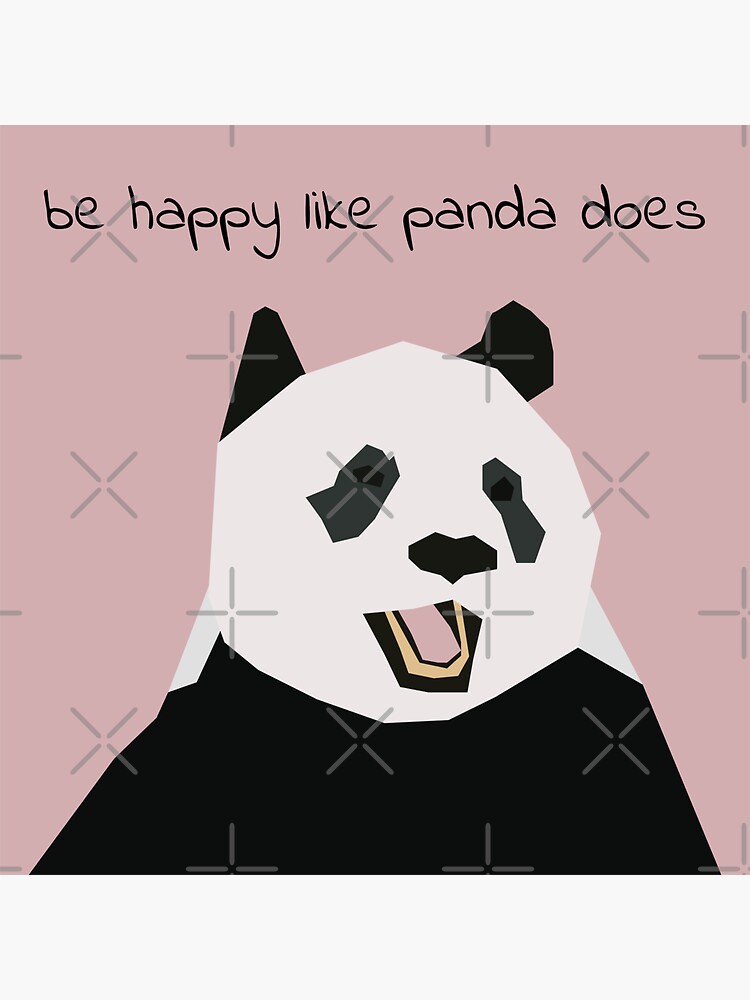 "Happy panda! Be like panda!" Sticker for Sale by NataljaBu | Redbubble