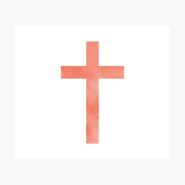 "Watercolor Orange Christian Cross " Photographic Print by nocap82 ...
