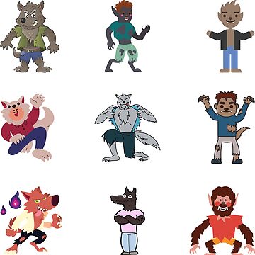 "Cute Werewolves Sticker Pack" Sticker for Sale by Caregiverology ...