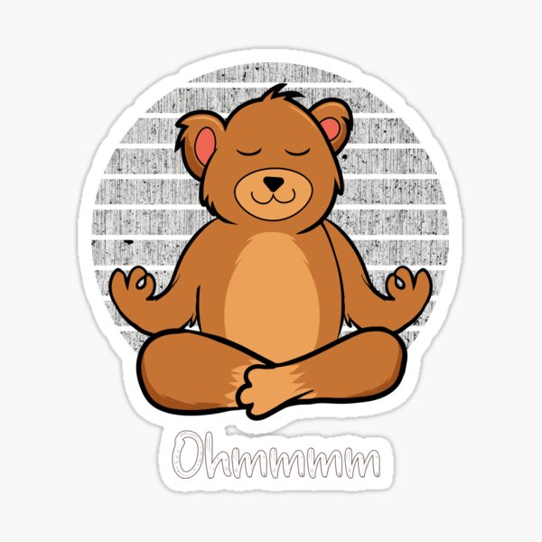 "Meditation Bear - Yoga Bear" Sticker for Sale by cappu1 | Redbubble