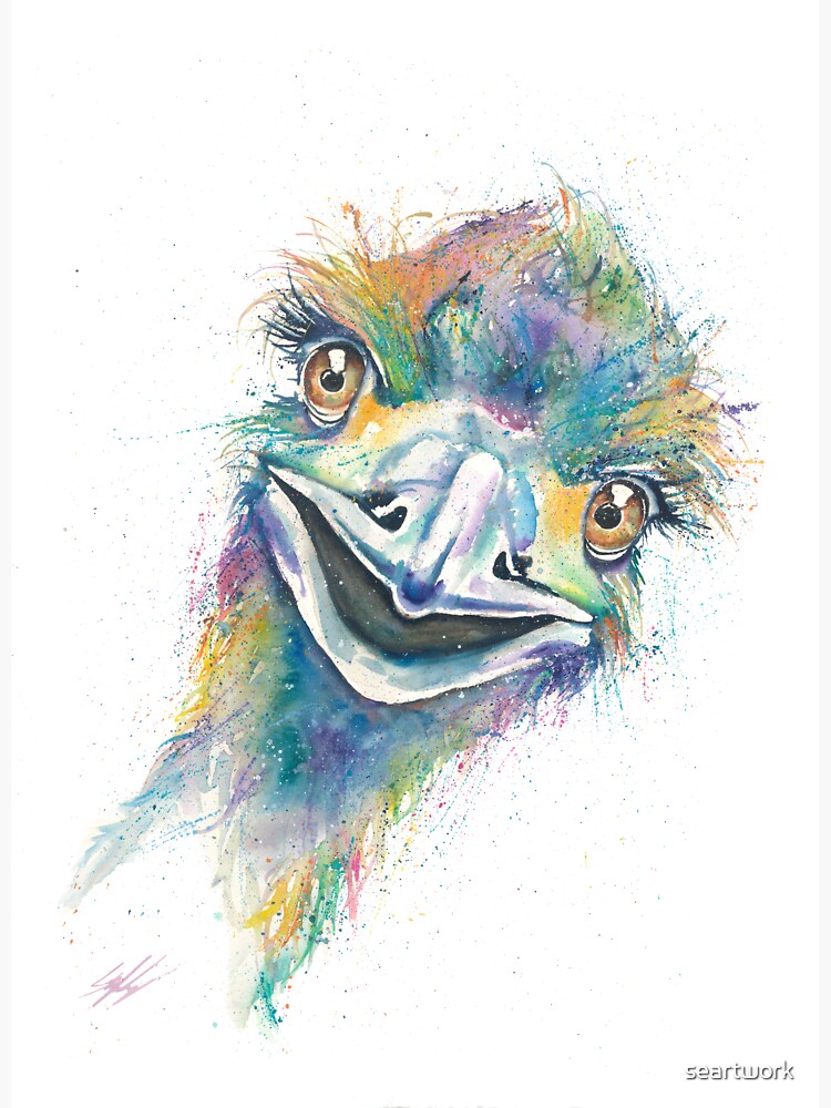 "Say Cheese Rainbow Emu" Sticker by seartwork | Redbubble