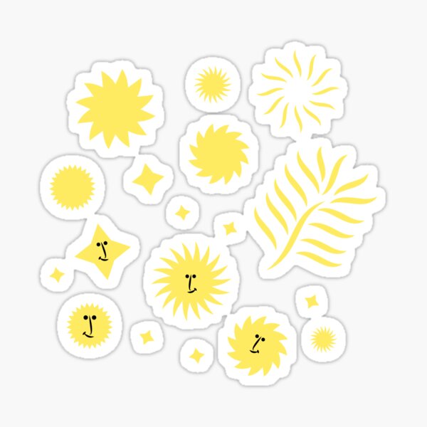 "a lot of sunshine and sunny smiley sun sticker plus palm leaf and ...