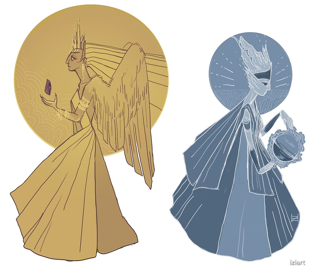 "Queen of Sun/Queen of Moon" by iziart | Redbubble