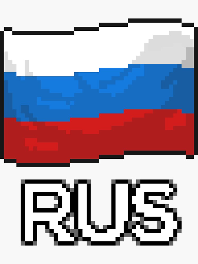 "Russia pixel flag" Sticker for Sale by lionmerchltd | Redbubble