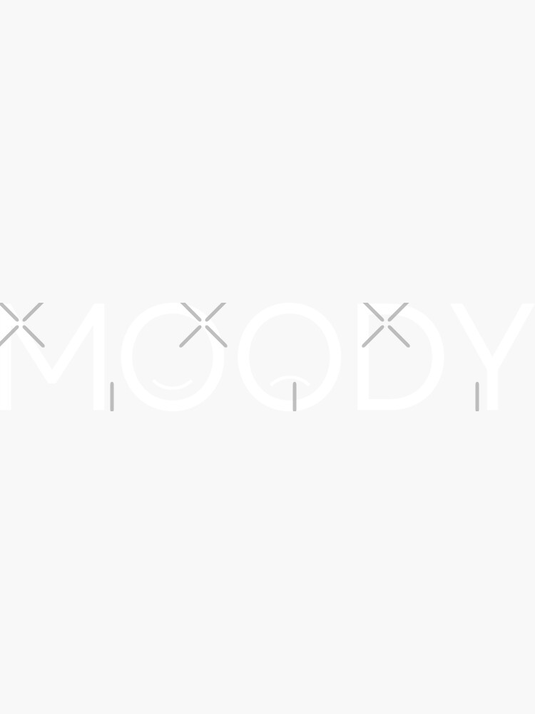 "Moody Word Minimalist Design" Sticker by munmundesigns | Redbubble