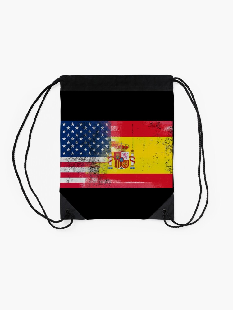"Spanish American Half Spain Half America Flag" Drawstring Bag for Sale ...