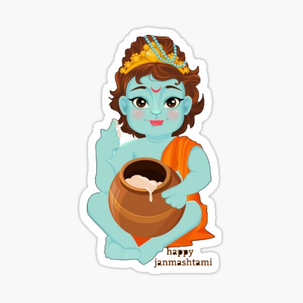 "Janmashtami" Sticker for Sale by Atshi | Redbubble
