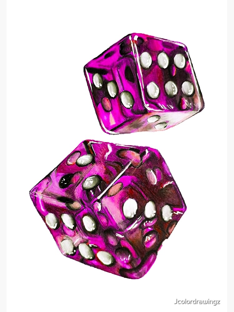 "Pink dice drawing" Poster for Sale by Jcolordrawingz | Redbubble