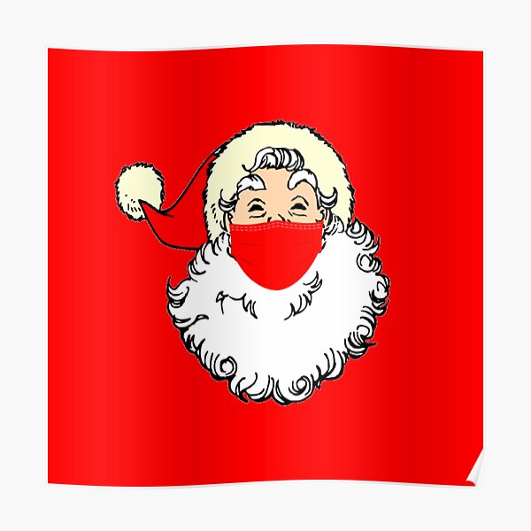 "Red masked santa claus" Poster for Sale by Alphazonedesign | Redbubble