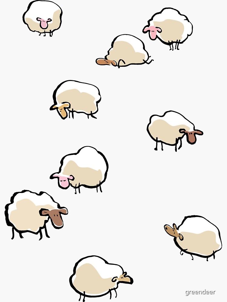 "sheep" Sticker by greendeer | Redbubble
