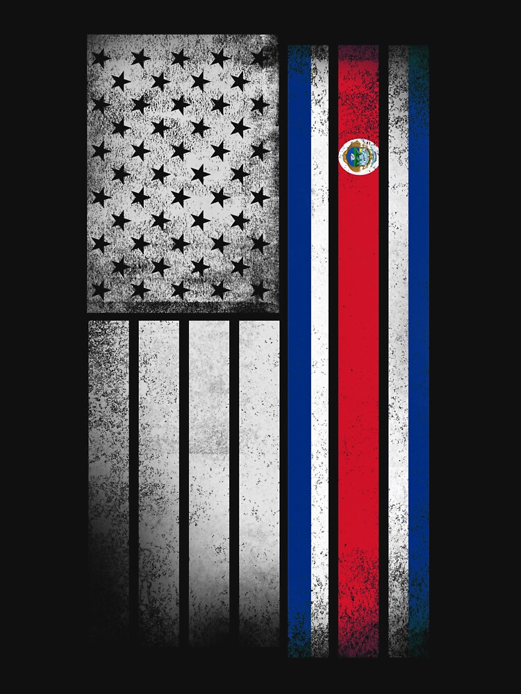 "Costa Rican American Flag" T-shirt by ozziwar | Redbubble