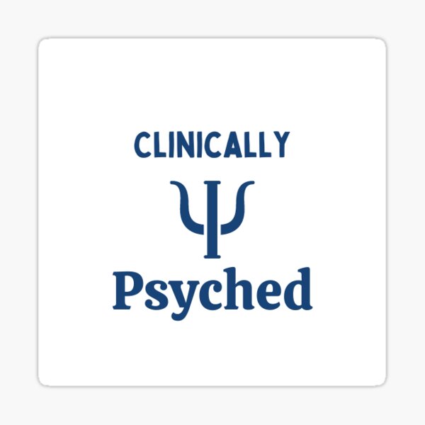 "Clinically Psyched Symbol" Sticker for Sale by aconstellation | Redbubble