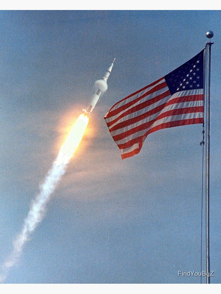 "American Flag with Saturn V" Art Print for Sale by FindYouByZ | Redbubble