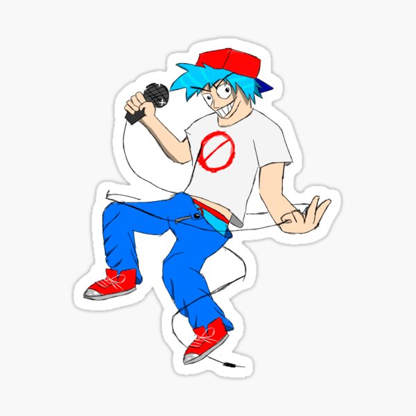 "Boyfriend FNF art (Transparent Sticker Ver.)" Sticker for Sale by ...