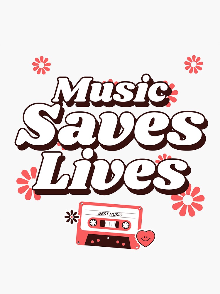 "70s Retro Music Saves Lives " Sticker by RD2-Designs | Redbubble