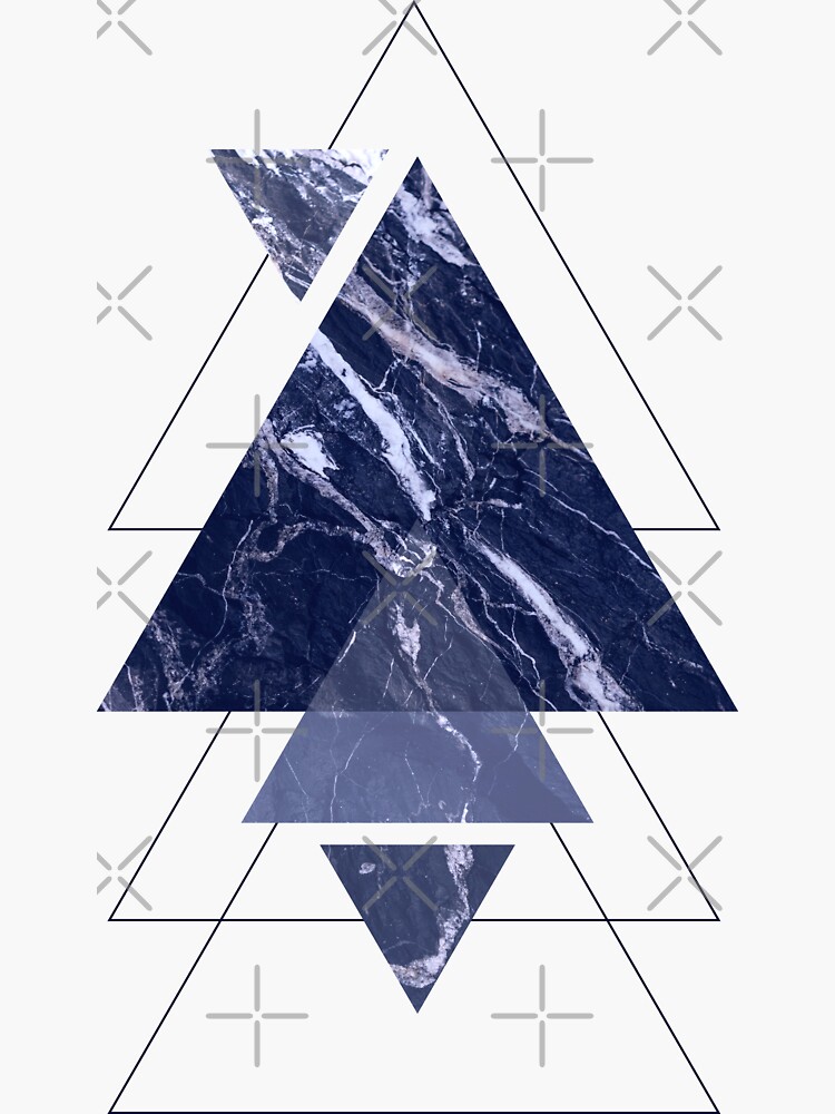 "Navy Blue Marble Triangles" Sticker for Sale by TamGustam | Redbubble