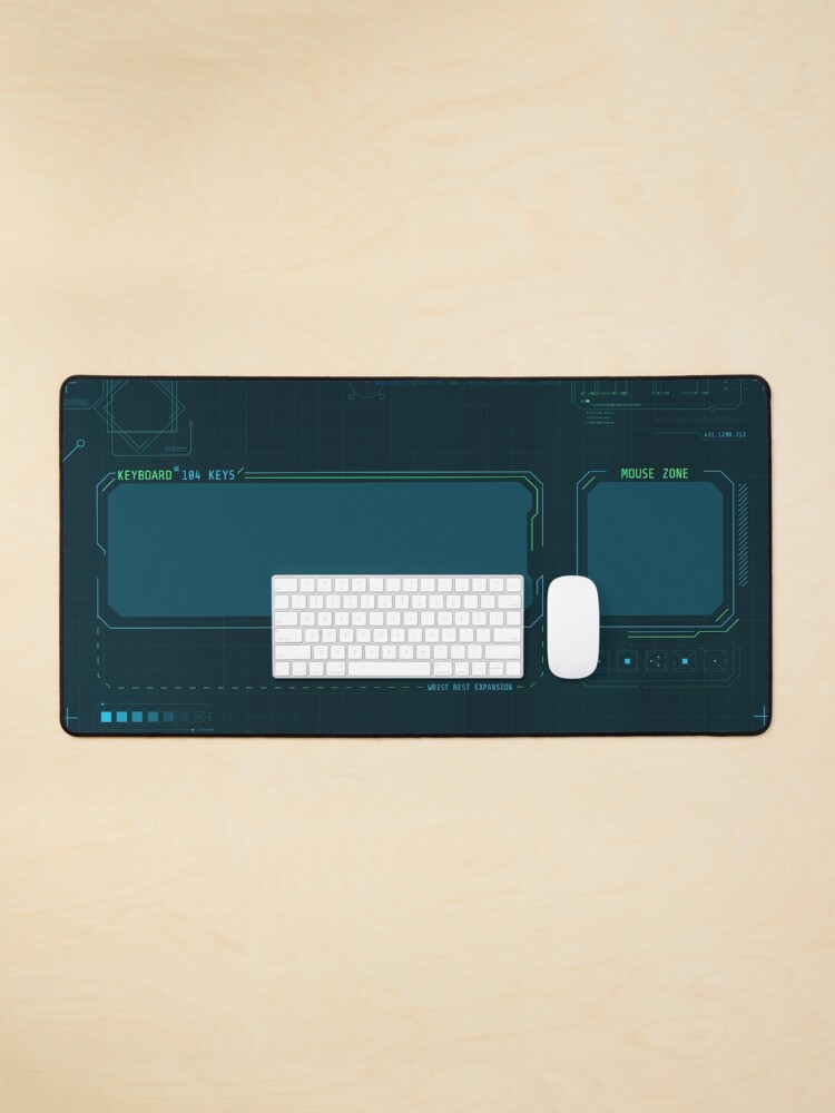 "Futuristic Sci-fi Keyboard and Mouse Desk Mat - Full 104-key" Mouse ...