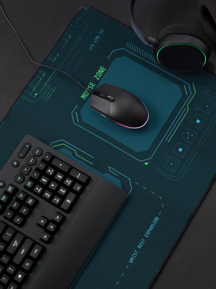 "Futuristic Sci-fi Keyboard and Mouse Desk Mat - Full 104-key" Mouse ...