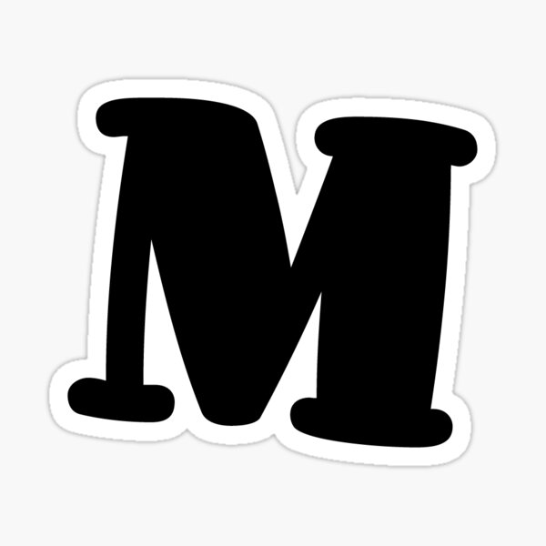 Pegatina for Sale con la obra «Letra M negra regordeta» de ...