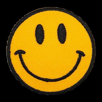 "Smiley Happy Patch | Happy Face | Black |" Sticker for Sale by ...
