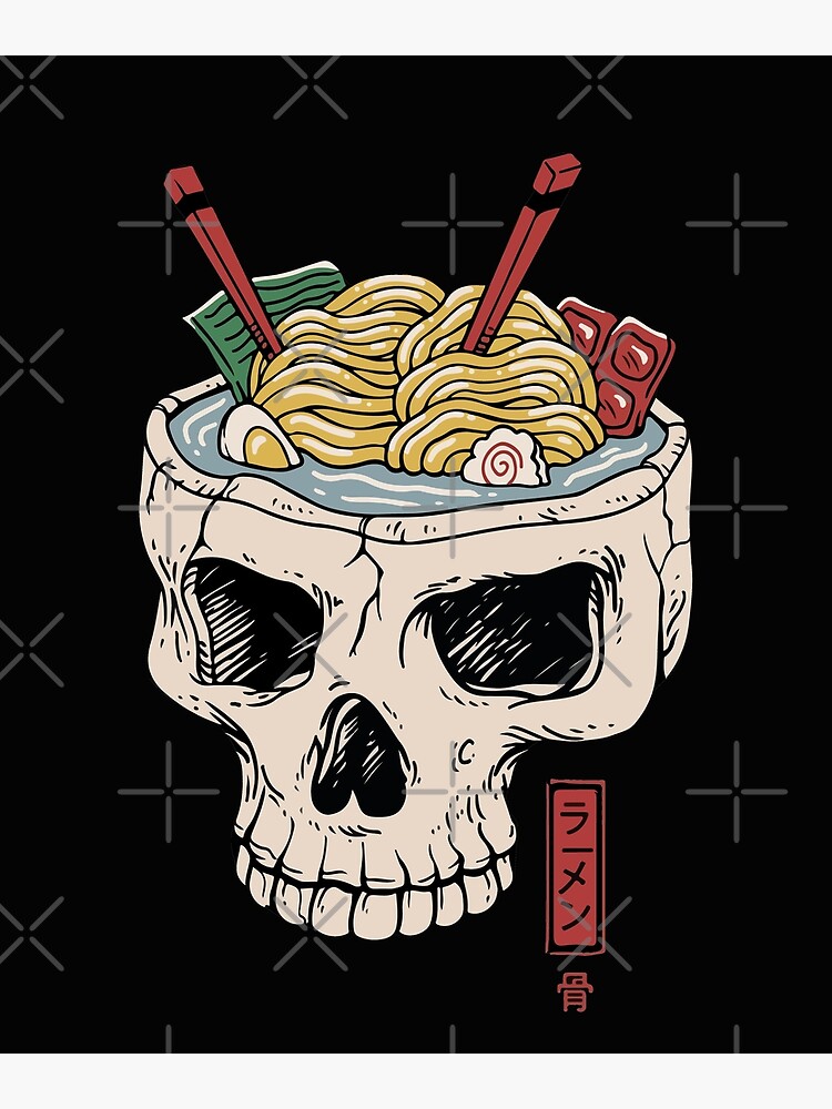 "Kawaii Japanese Anime Skeleton Ramen" Poster for Sale by Azhastor ...