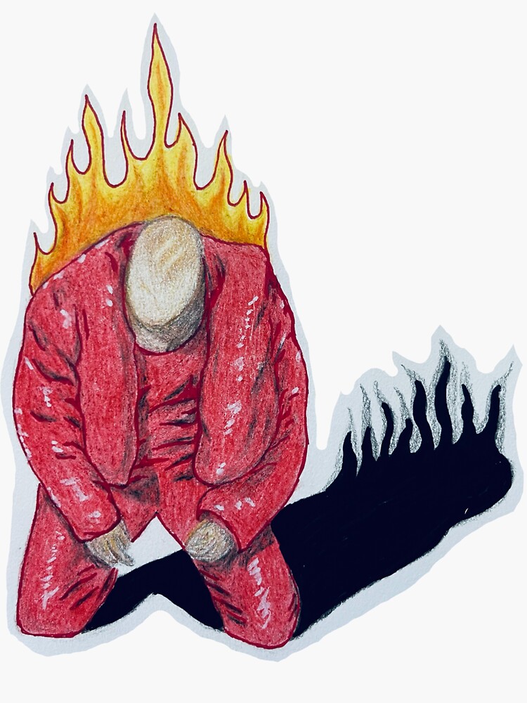 "This man is on fire" Sticker for Sale by MarlonSilva136 | Redbubble