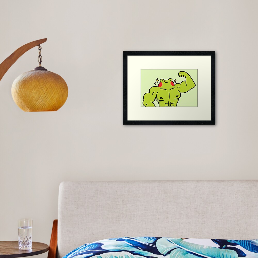 "Muscular frog" Sticker for Sale by Nikamii | Redbubble