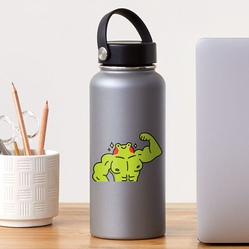 "Muscular frog" Sticker for Sale by Nikamii | Redbubble
