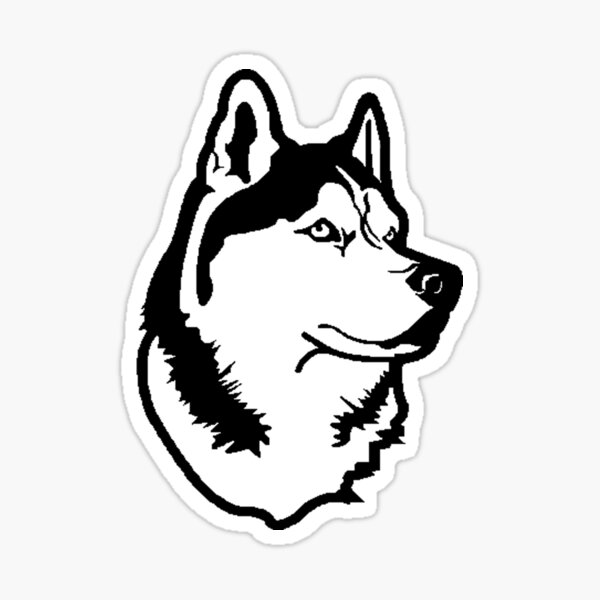 "Husky Face" Sticker for Sale by Mounirmekkouk | Redbubble