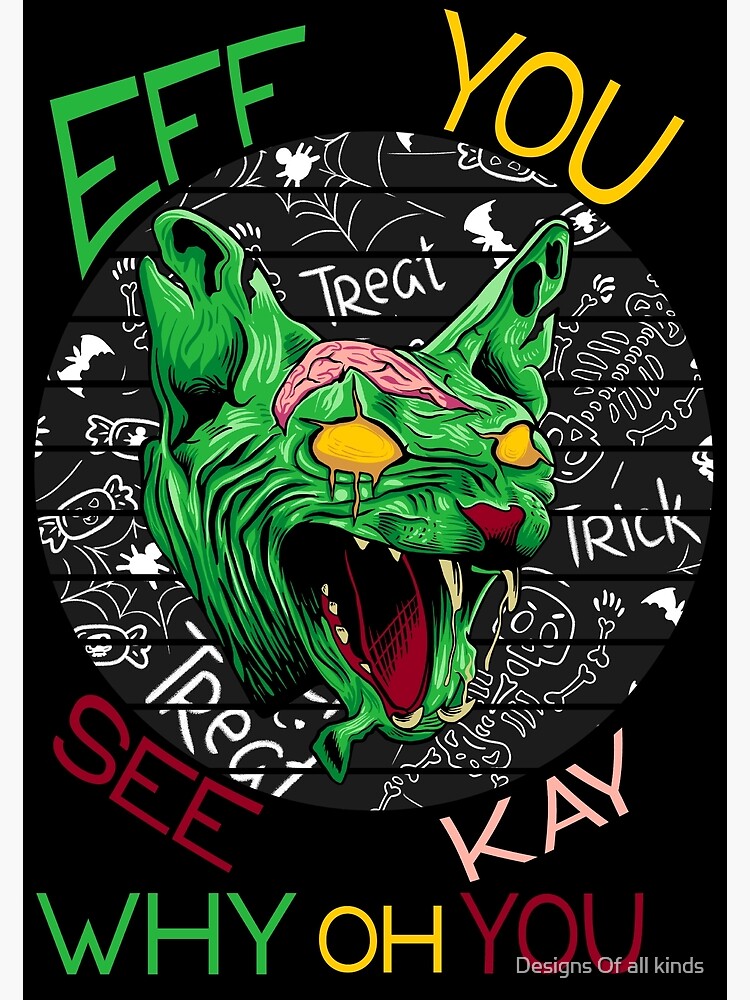 "Eff sehen Sie Kay trippy Zombiekatze Halloween - Männer- und Frauen ...